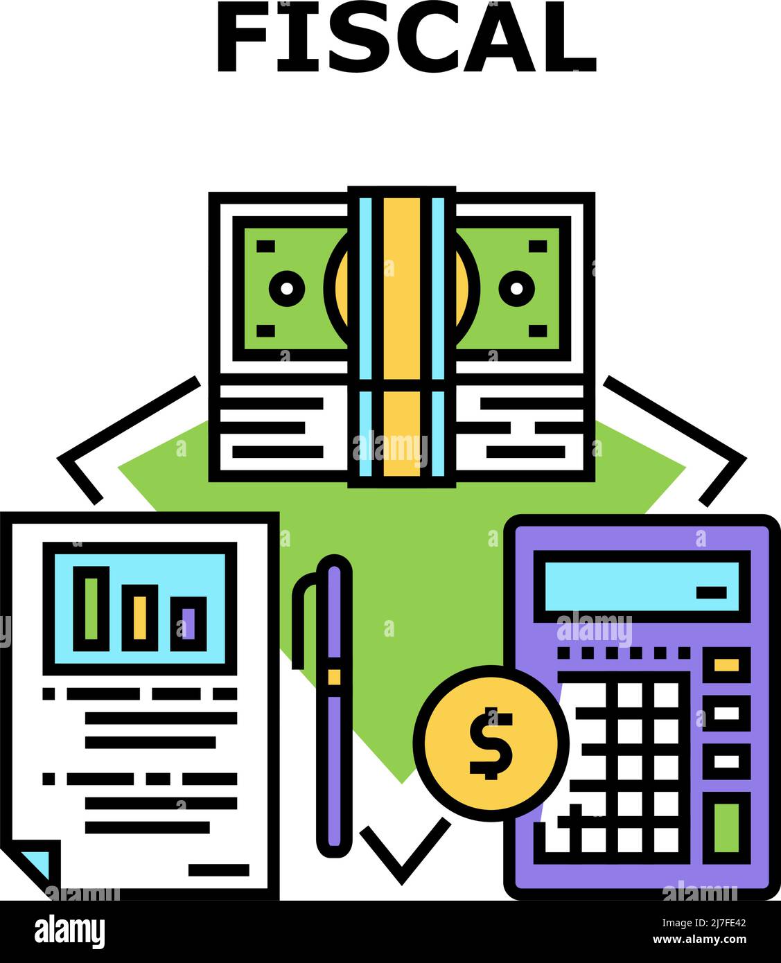 Fiscal Finance Vector Concept Color Illustration Stock Vector Image ...