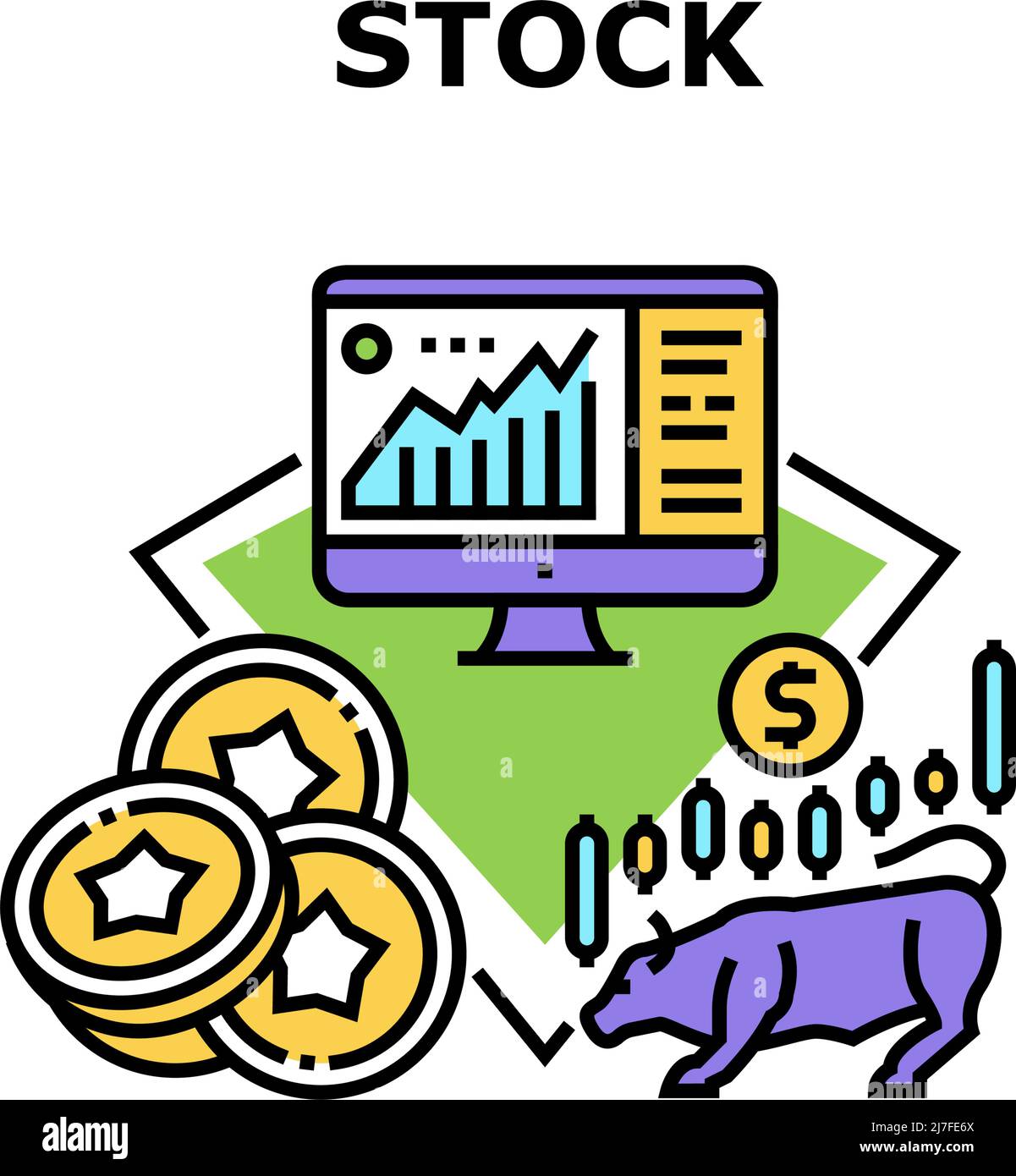 Stock Market Vector Concept Color Illustration Stock Vector Image & Art ...