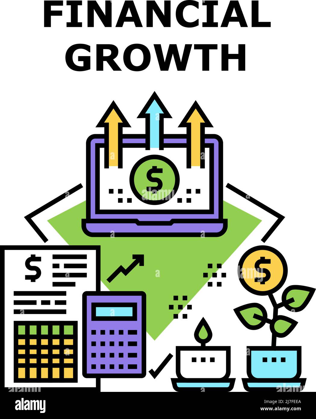 Financial Growth Vector Concept Color Illustration Stock Vector Image ...