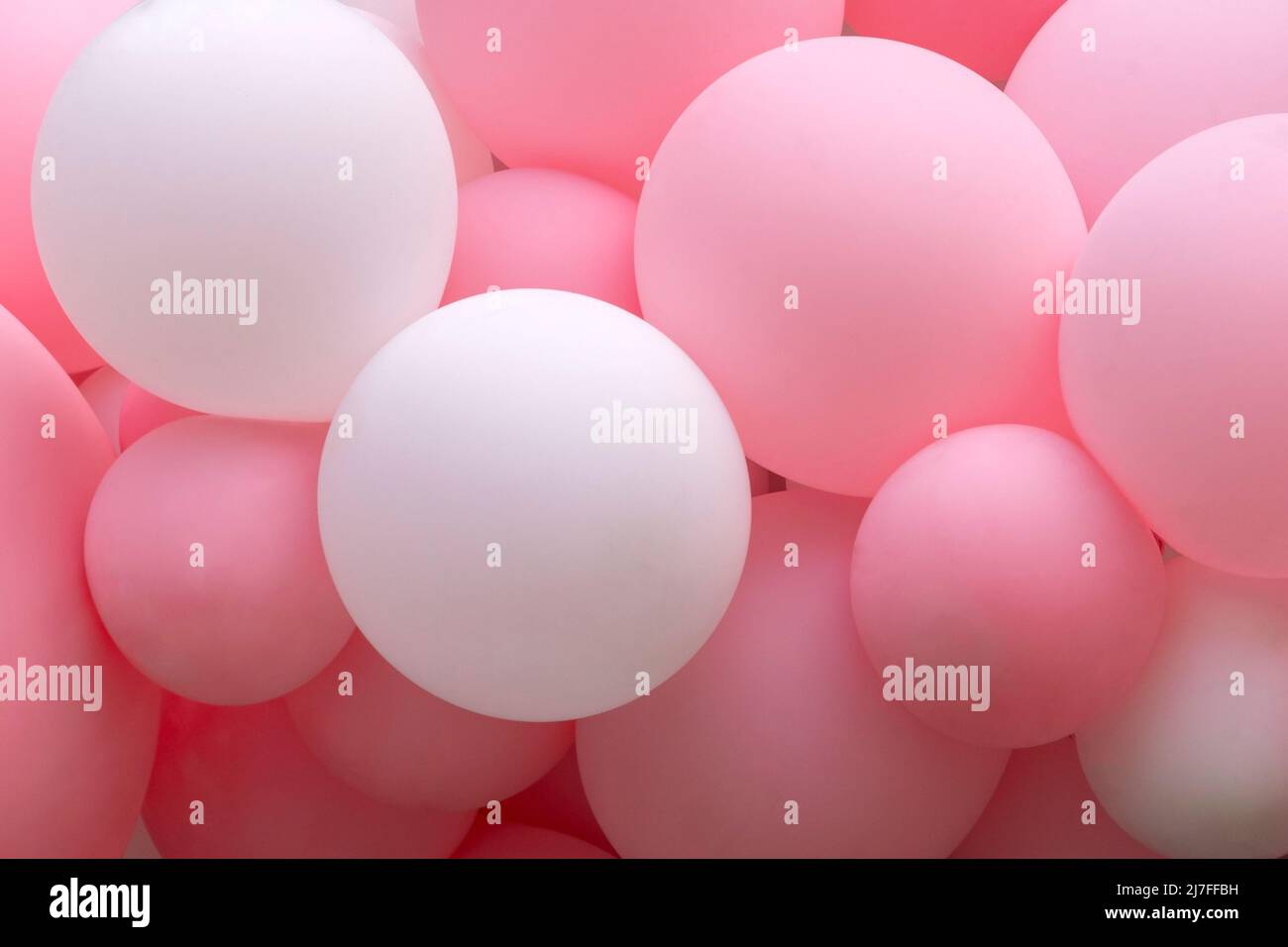 Texture of pink balloons as wall background. Balloons photo wall as ...