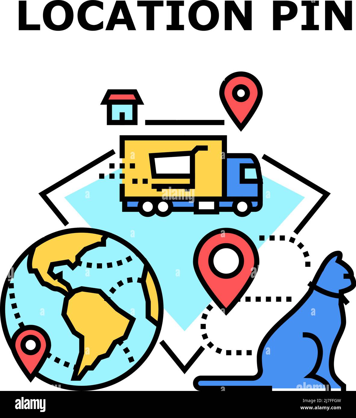 Location Pin Vector Concept Color Illustration Stock Vector Image & Art ...