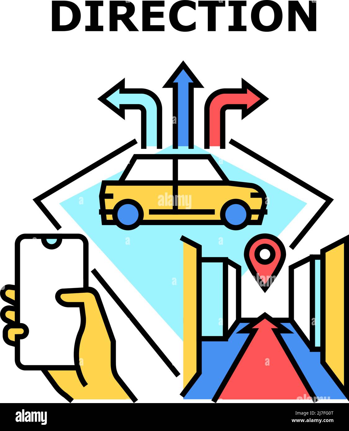 Direction Lead Vector Concept Color Illustration Stock Vector Image ...