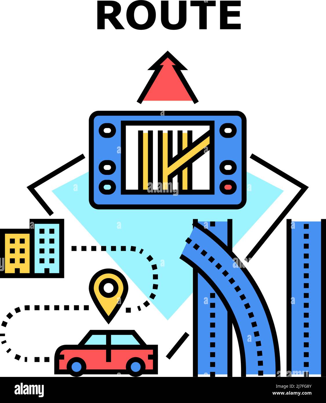 Route Guiding Vector Concept Color Illustration Stock Vector Image ...
