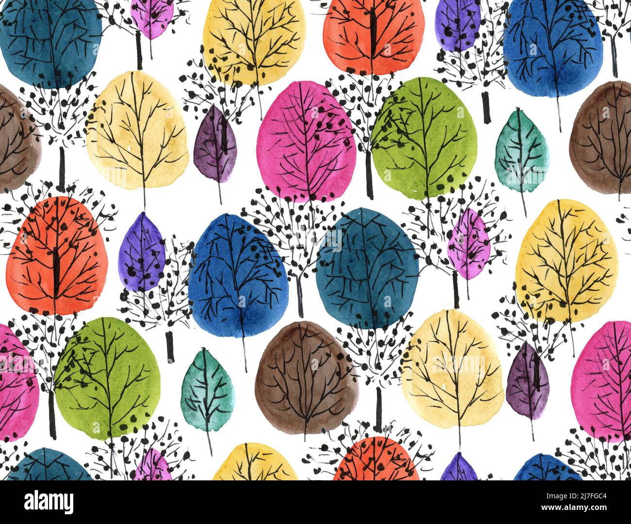Seamless tree pattern hi-res stock photography and images - Alamy