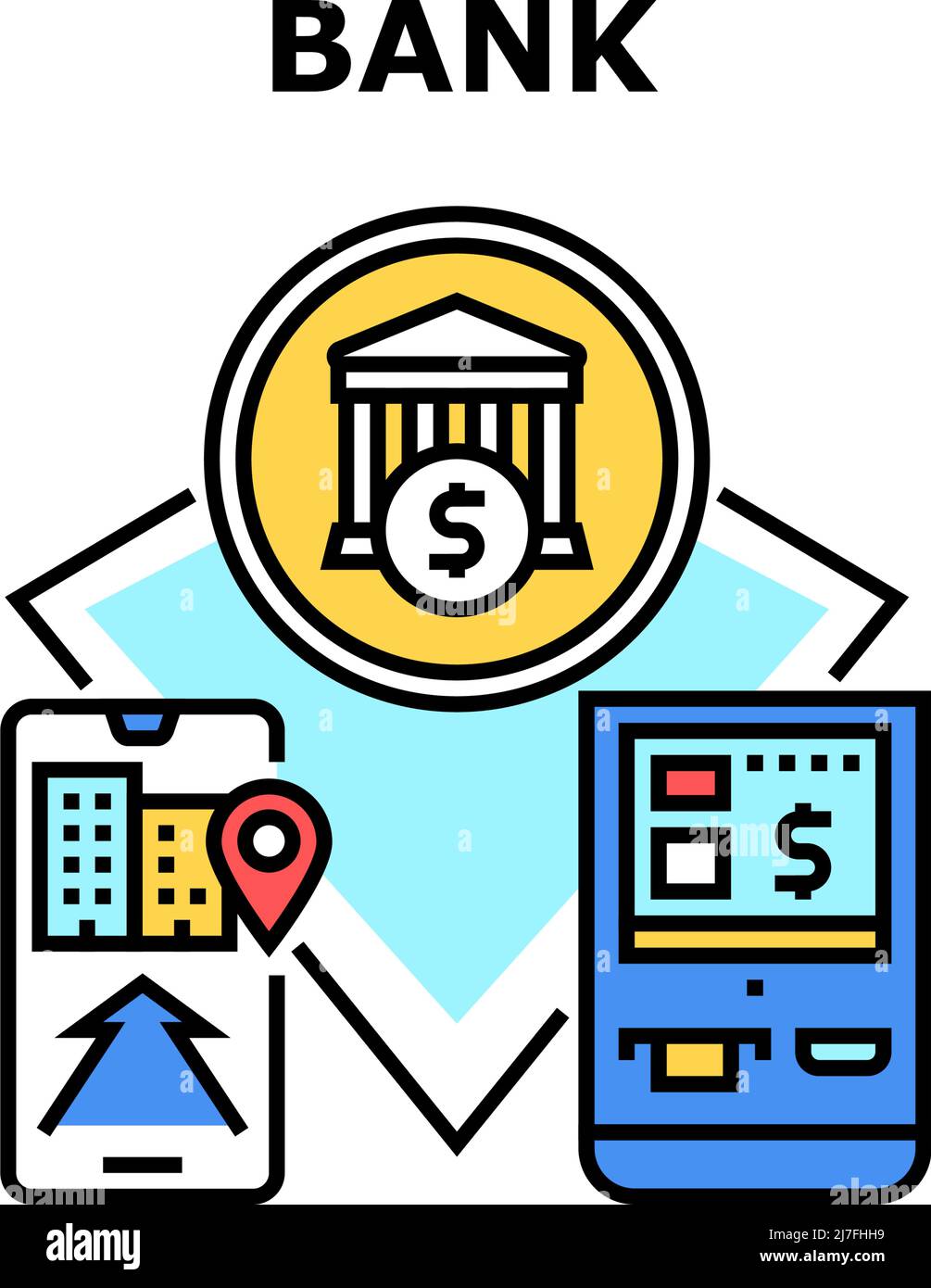 Bank Service Vector Concept Color Illustration Stock Vector Image & Art ...