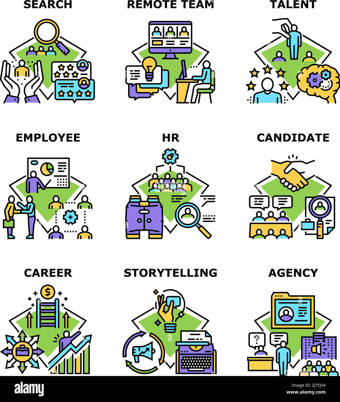 Agency Business Set Icons Vector Illustrations Stock Vector Image & Art ...