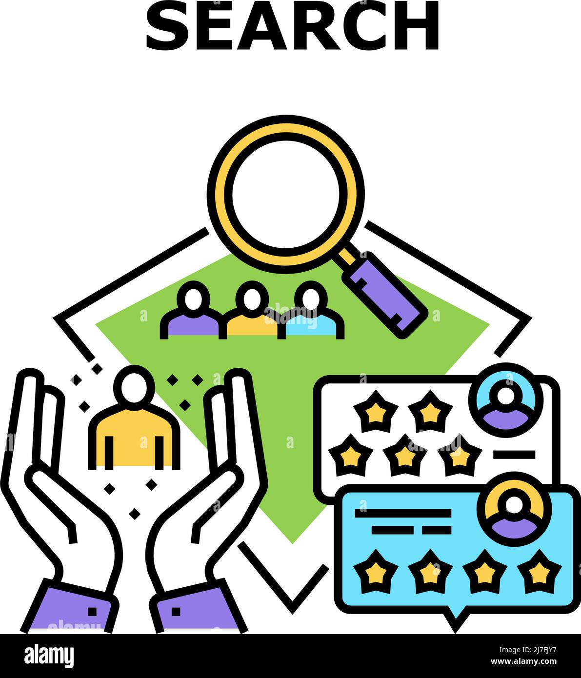 Search Employee Vector Concept Color Illustration Stock Vector Image ...