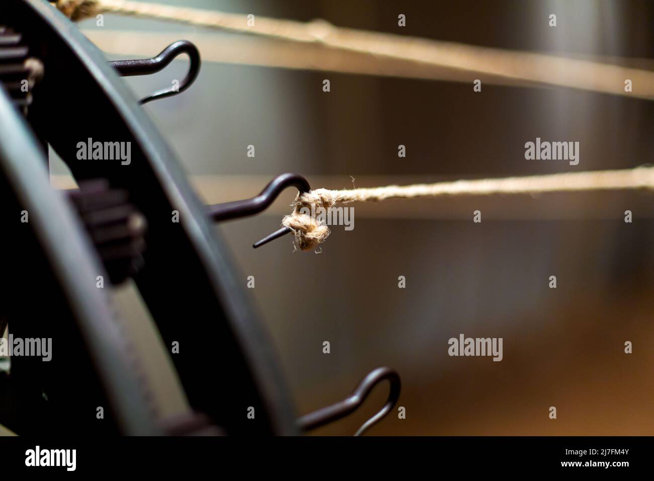 Close-up of a rare rope weaving mechanism Stock Photo - Alamy