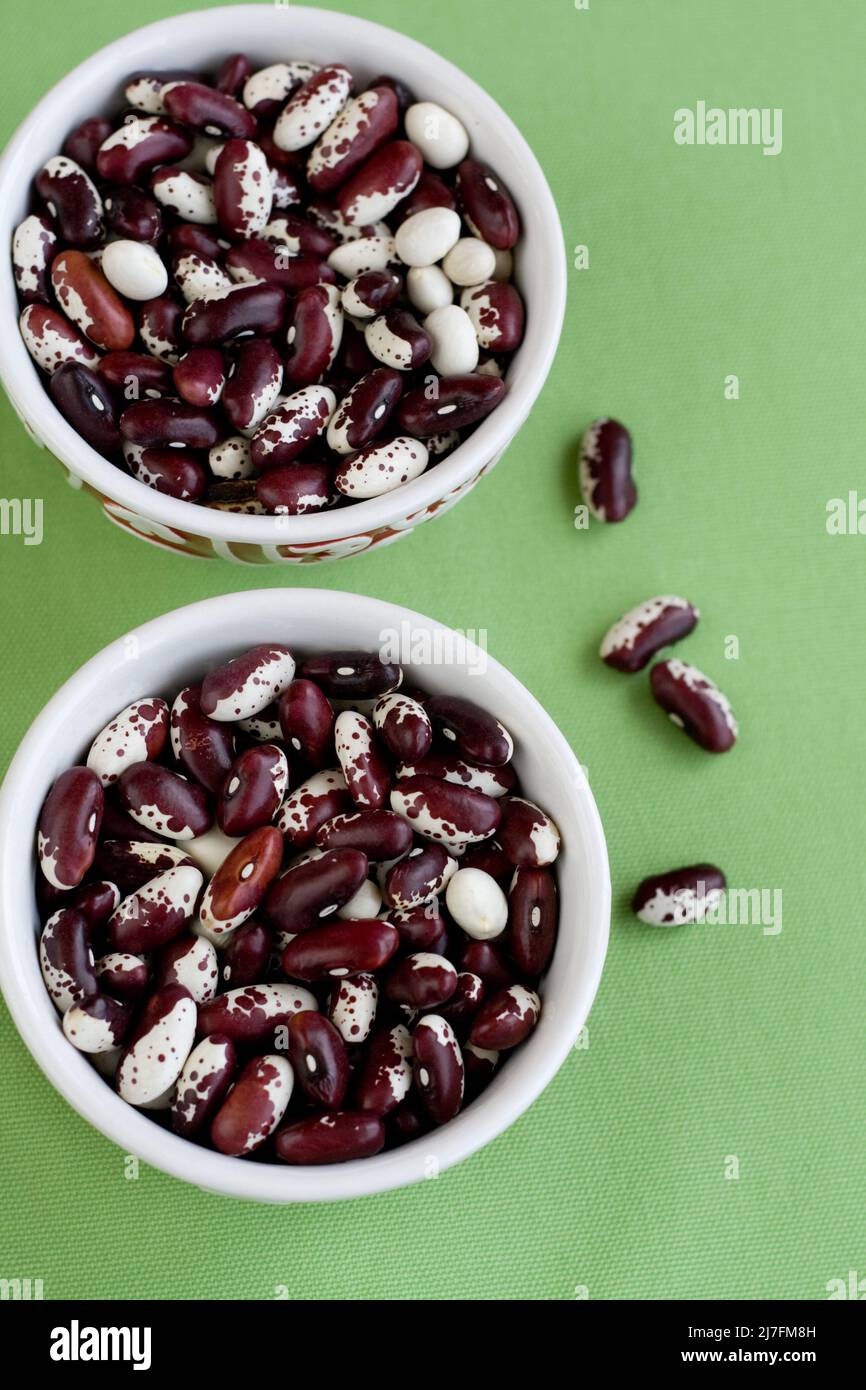 Coloured Bean is a traditional Turkish dish on a green background Stock ...