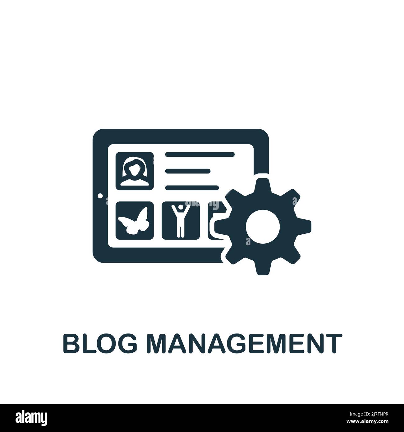 Blog Management icon. Monochrome simple Digital Marketing icon for ...