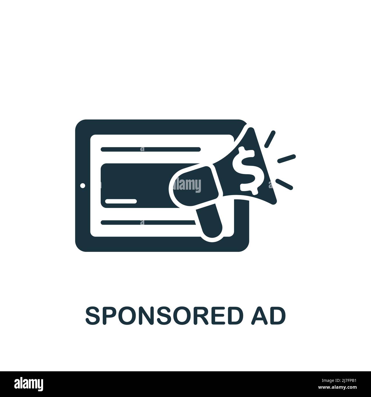Sponsored Ad icon. Monochrome simple Digital Marketing icon for ...