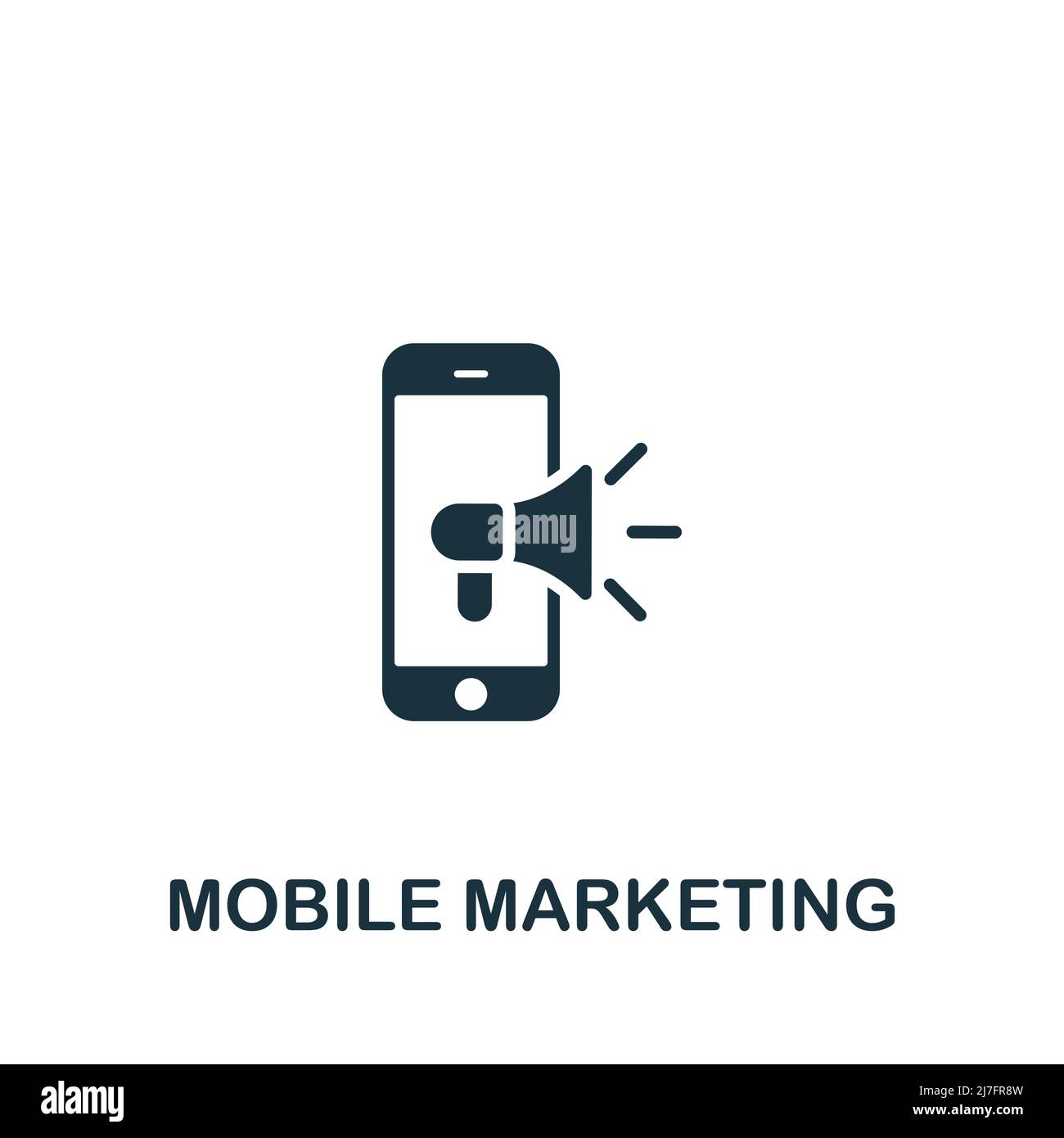 Mobile Marketing icon. Monochrome simple Digital Marketing icon for ...