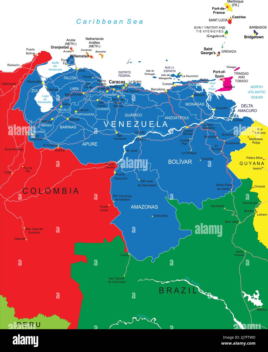 Venezuela Major Cities And Capitals Venezuela Major Cities And Capitals