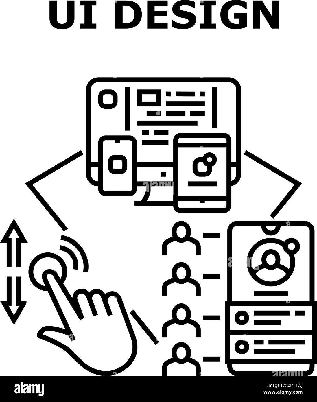 Ui Design Device Vector Concept Black Illustration Stock Vector Image ...