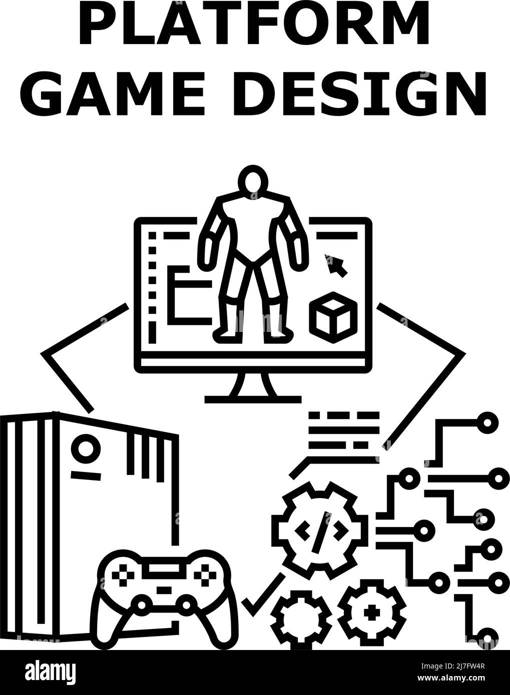 Game Platform Design Vector Black Illustration Stock Vector Image & Art ...