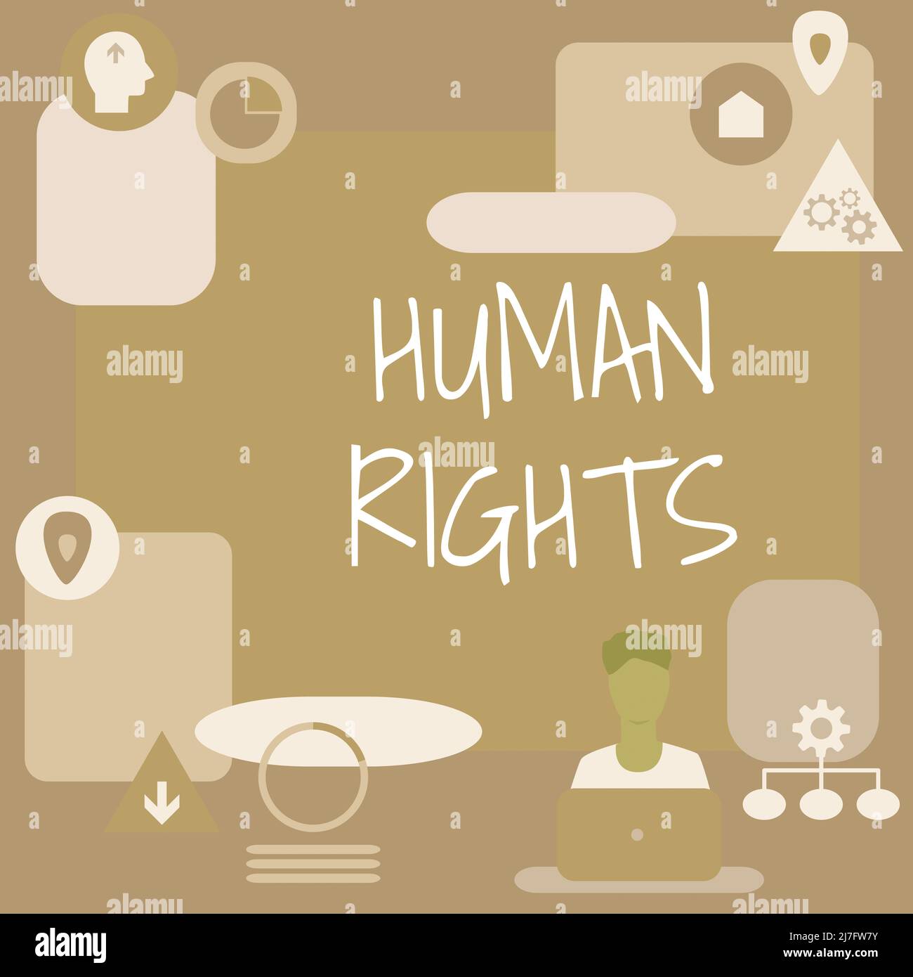 Sign displaying Human Rights. Business concept Moral Principles ...