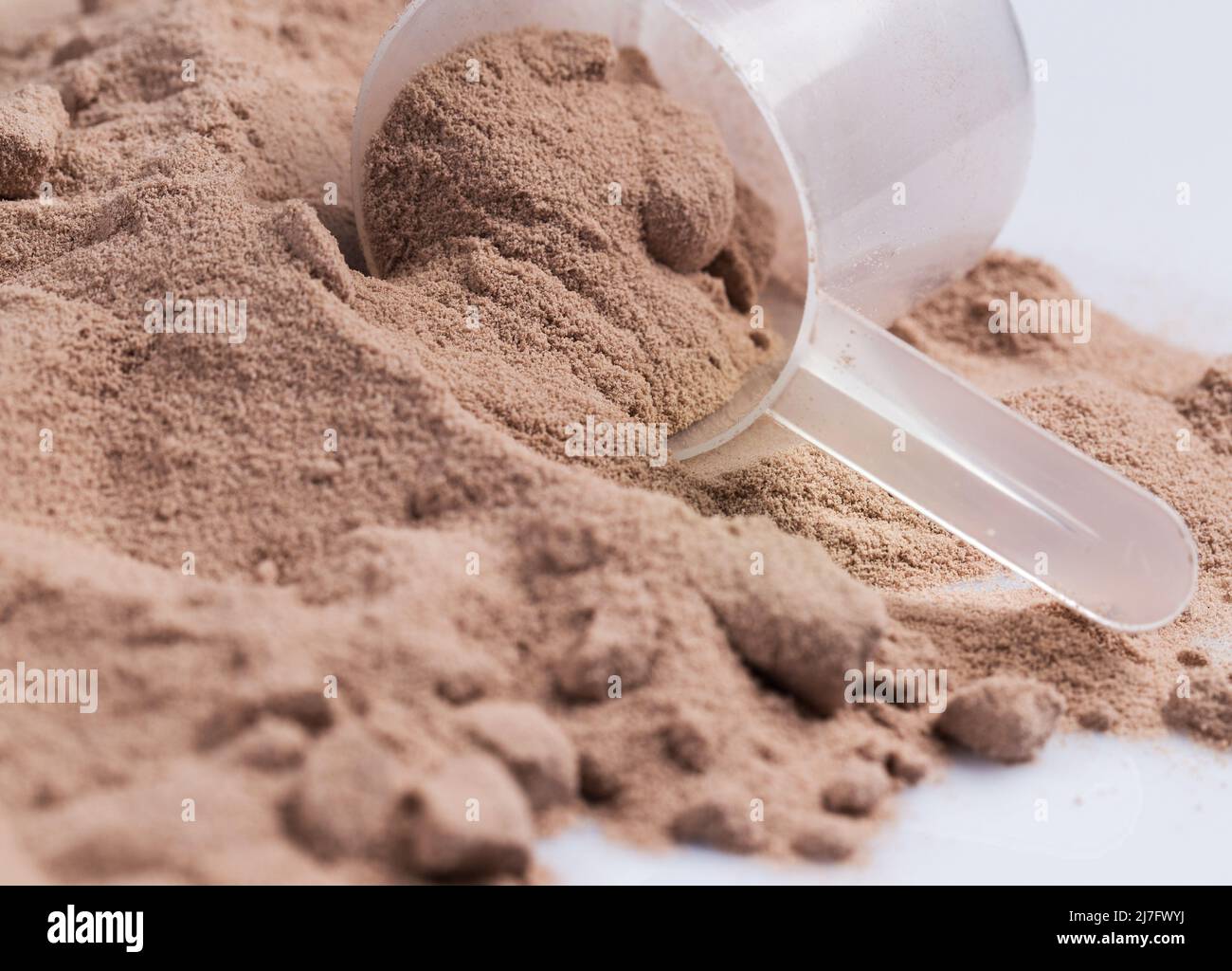 Closeup of Scoop of chocolate whey protein powder Stock Photo - Alamy