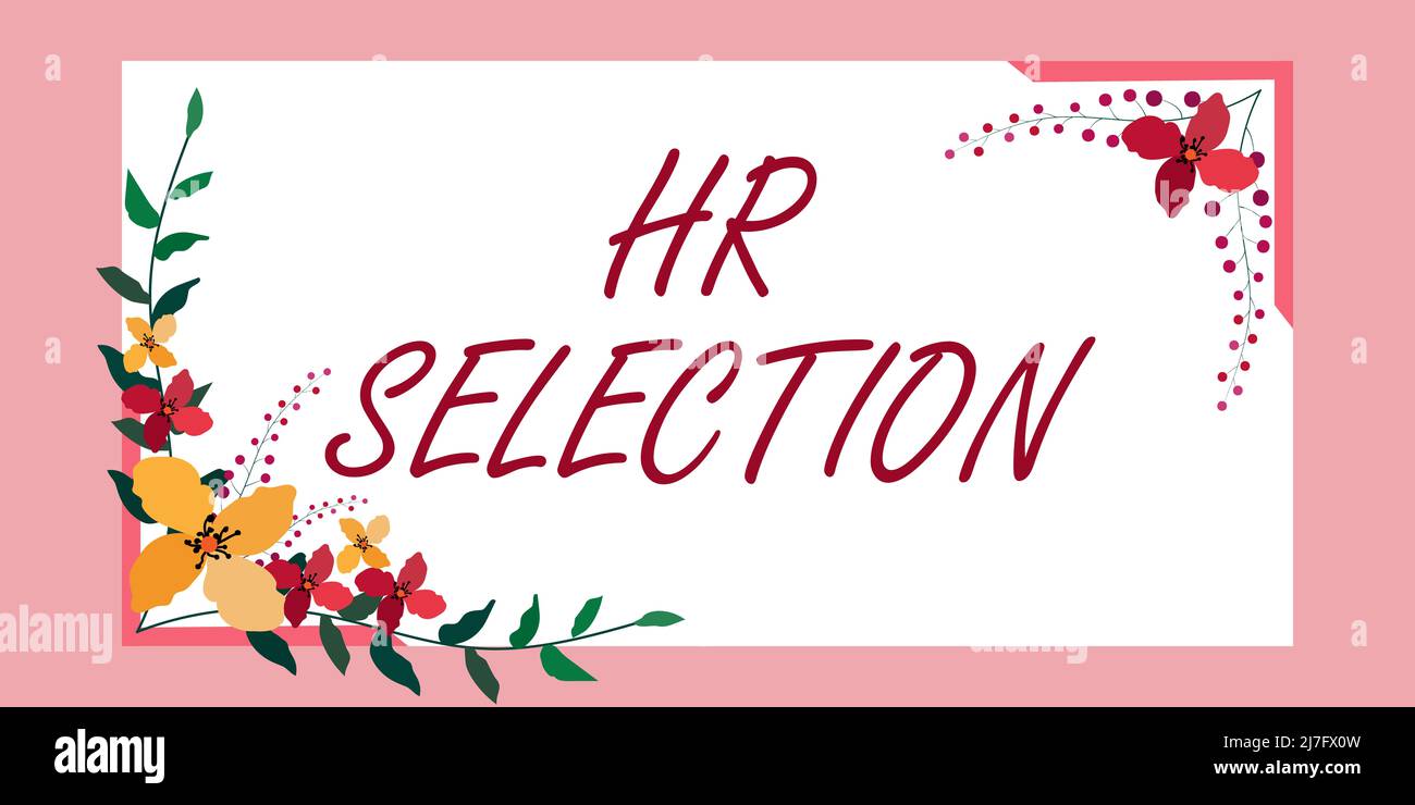 Hand writing sign Hr Selection. Business concept Process and approached ...