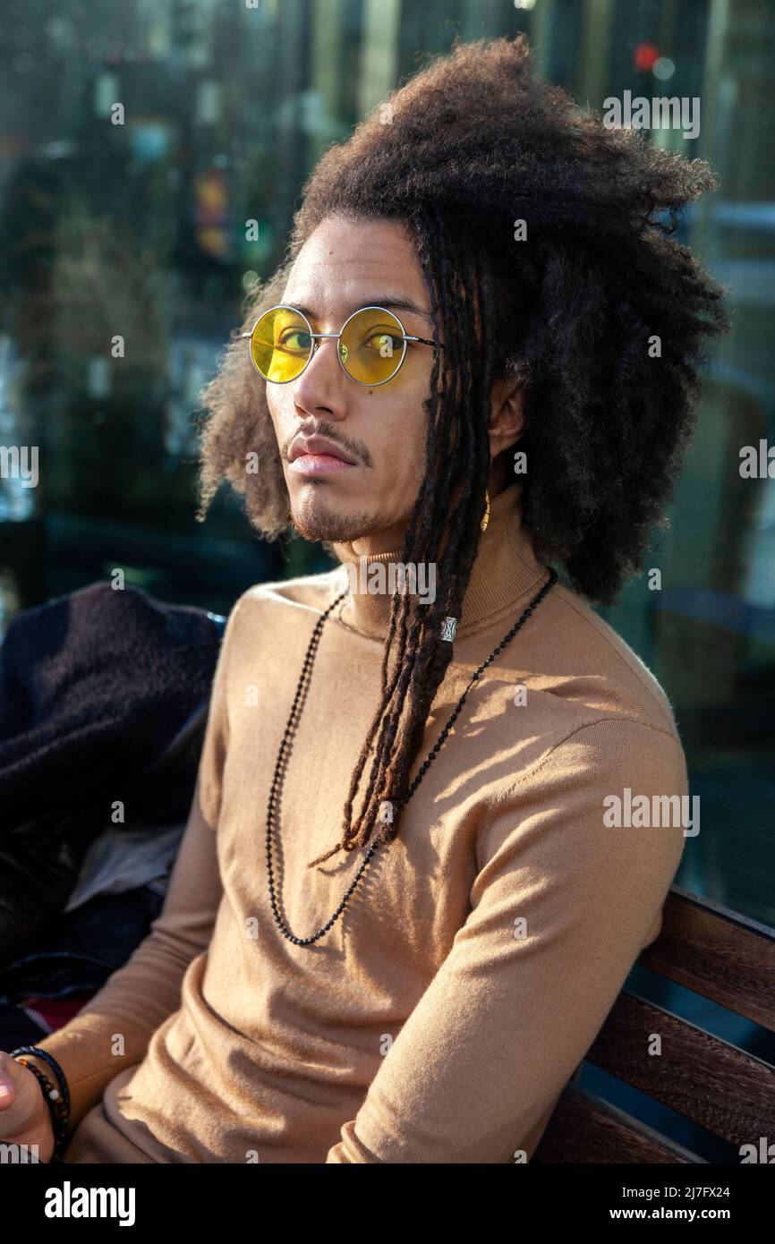 Serious mixed race man dreadlocks hi-res stock photography and images ...