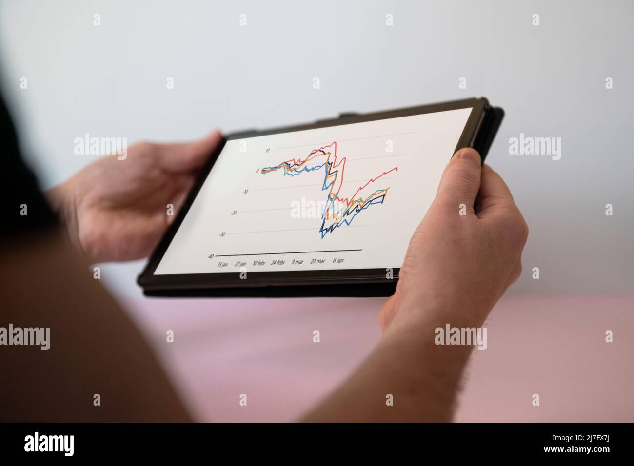 Hand holding digital tablet Stock Photo - Alamy