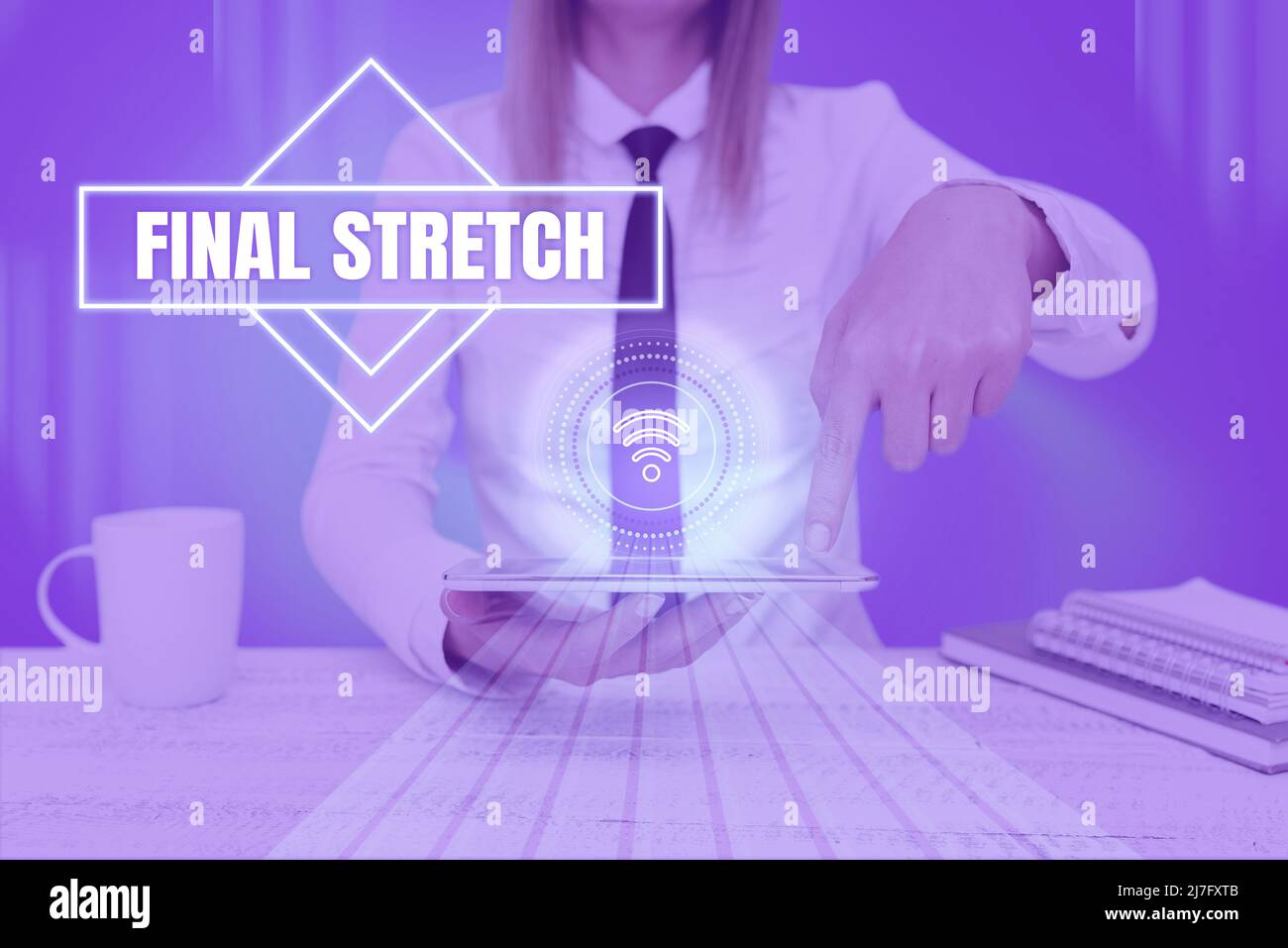 Text sign showing Final Stretch. Business overview Last Leg Concluding Round Ultimate Stage ...