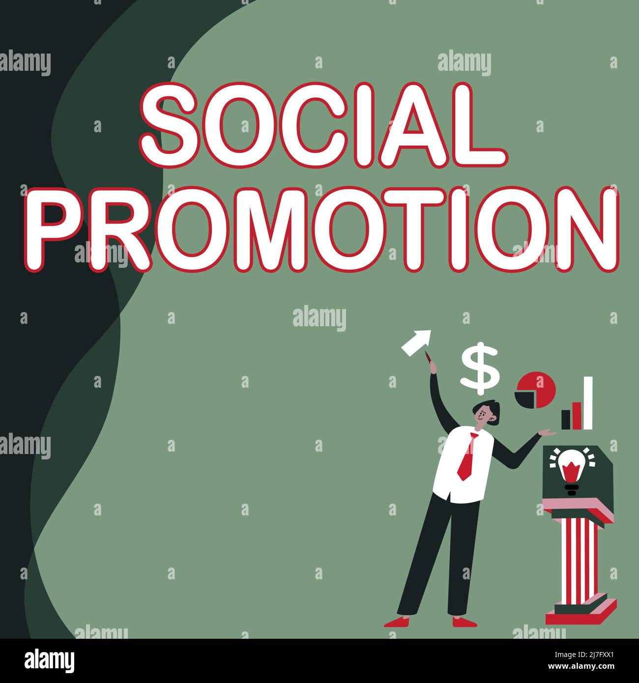 Conceptual caption Social Promotion. Business concept advancing ...