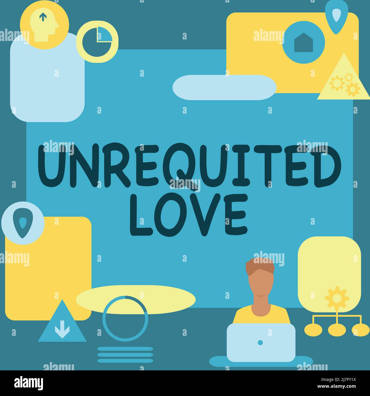 Text caption presenting Unrequited Love. Concept meaning not openly ...