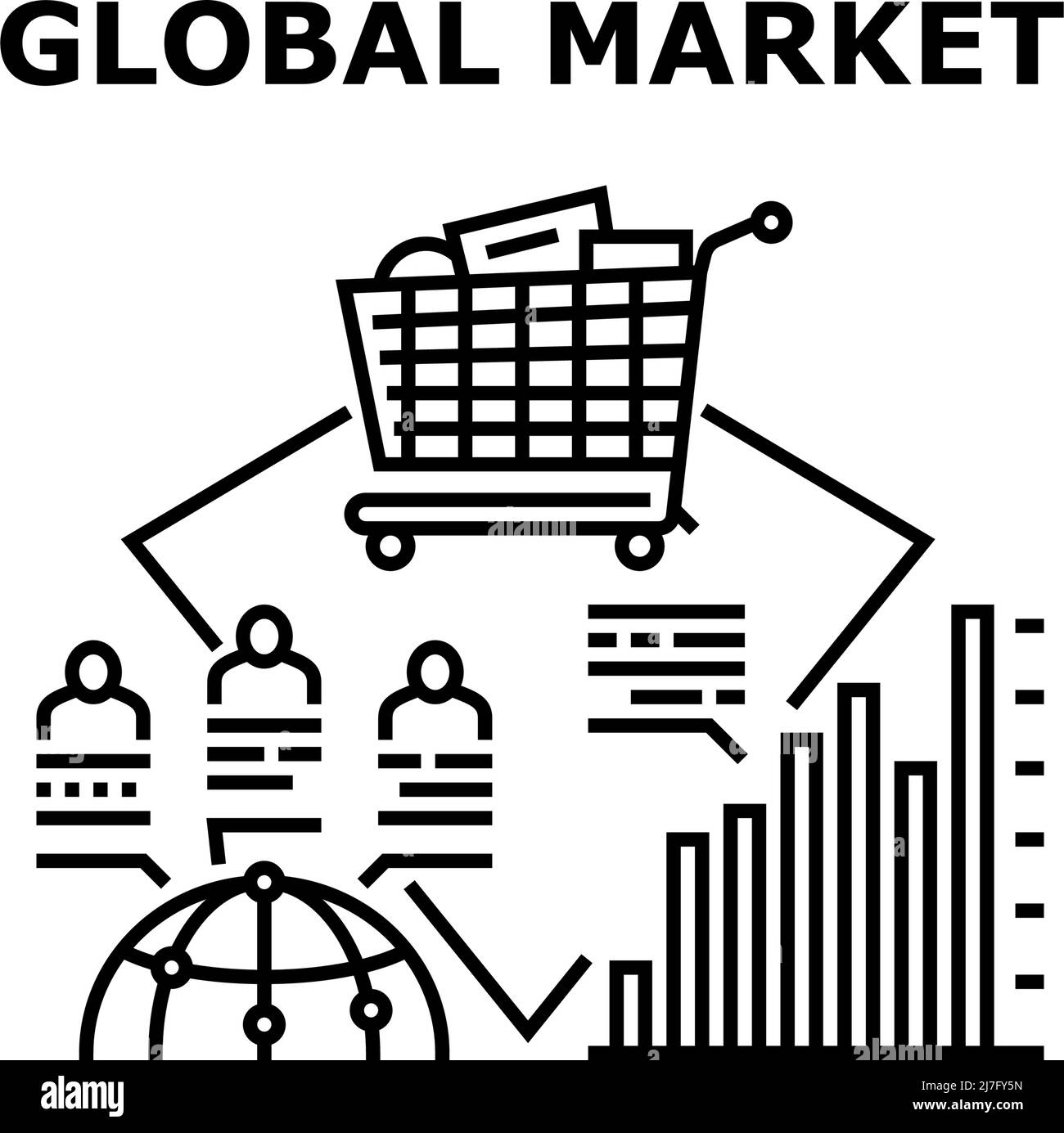 Global Market Vector Concept Black Illustration Stock Vector Image ...
