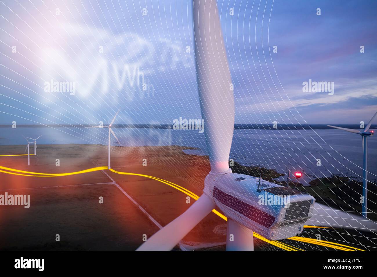 Wind farm sea aerial hi-res stock photography and images - Alamy