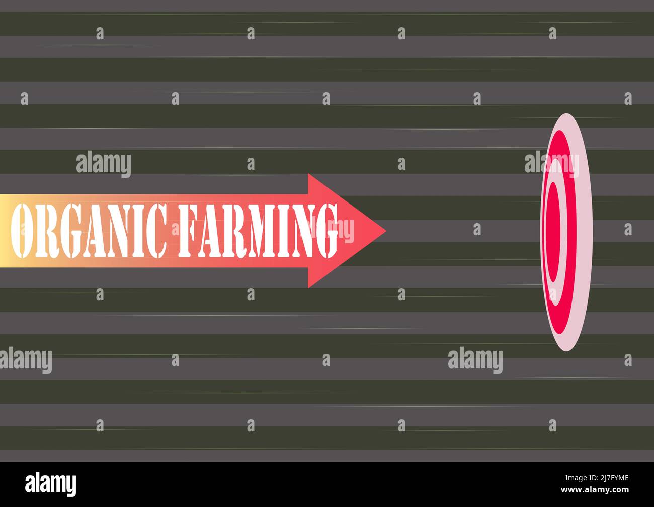 Sign displaying Organic Farming. Word Written on an integrated farming ...