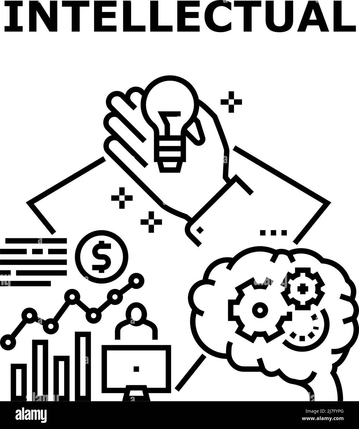 Intellectual Vector Concept Black Illustration Stock Vector Image & Art ...