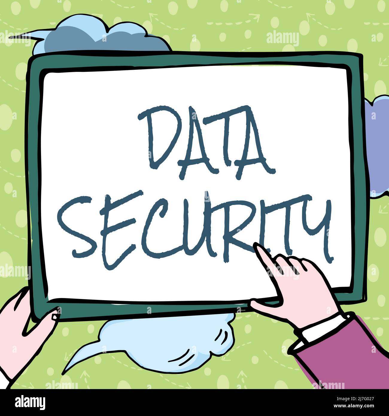 Writing displaying text Data Security. Conceptual photo Confidentiality Disk Encryption Backups ...