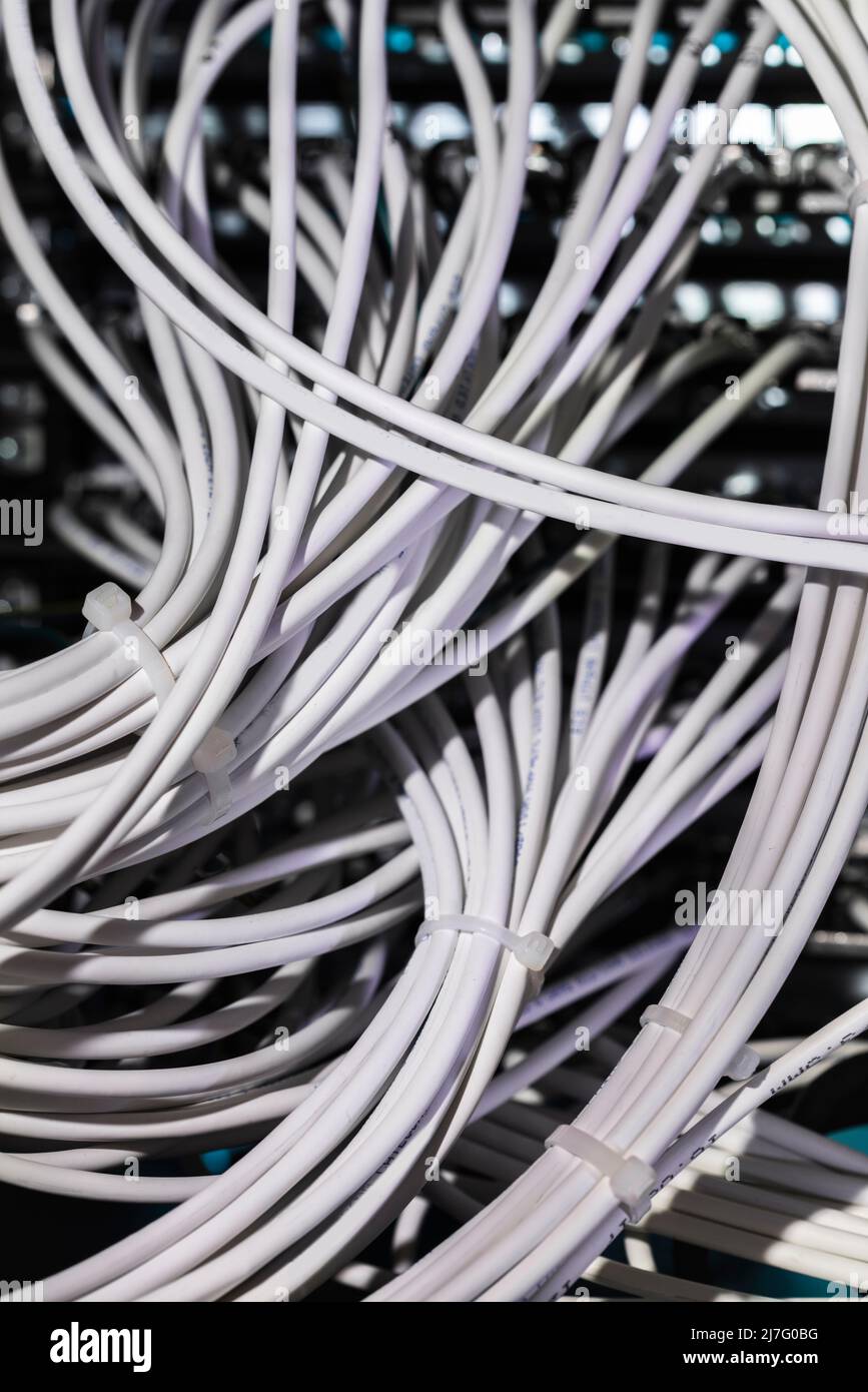 Bunch of cables in electronic equipment Stock Photo - Alamy