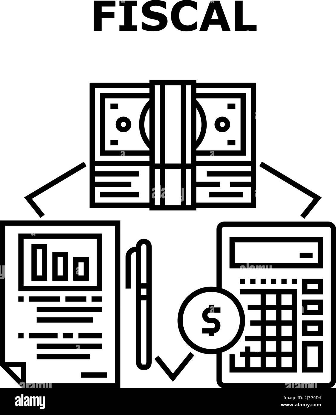 Fiscal Finance Vector Concept Black Illustration Stock Vector Image ...
