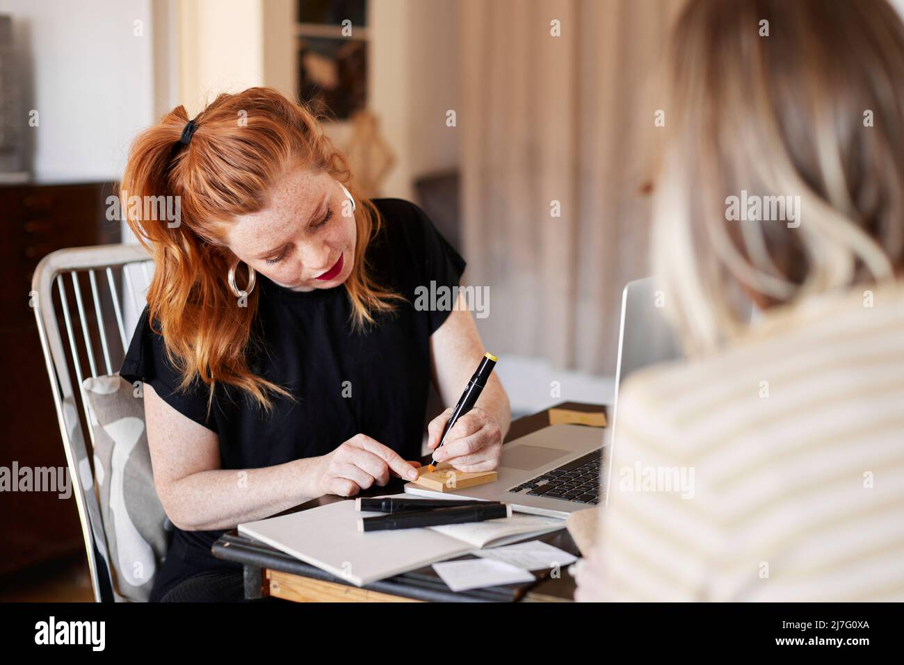Two friends working home hi-res stock photography and images - Alamy