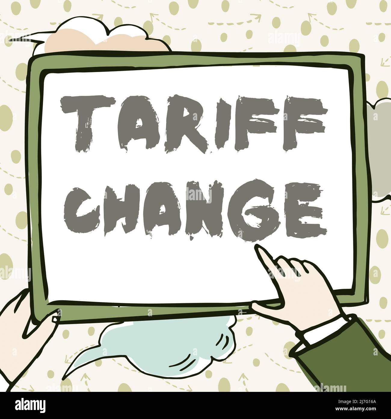 Sign displaying Tariff Change. Business idea Amendment of Import Export ...