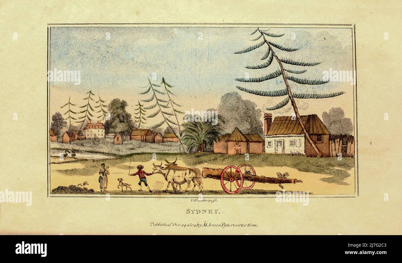 Sydney from the book ' A account of a voyage to New South Wales ' by ...