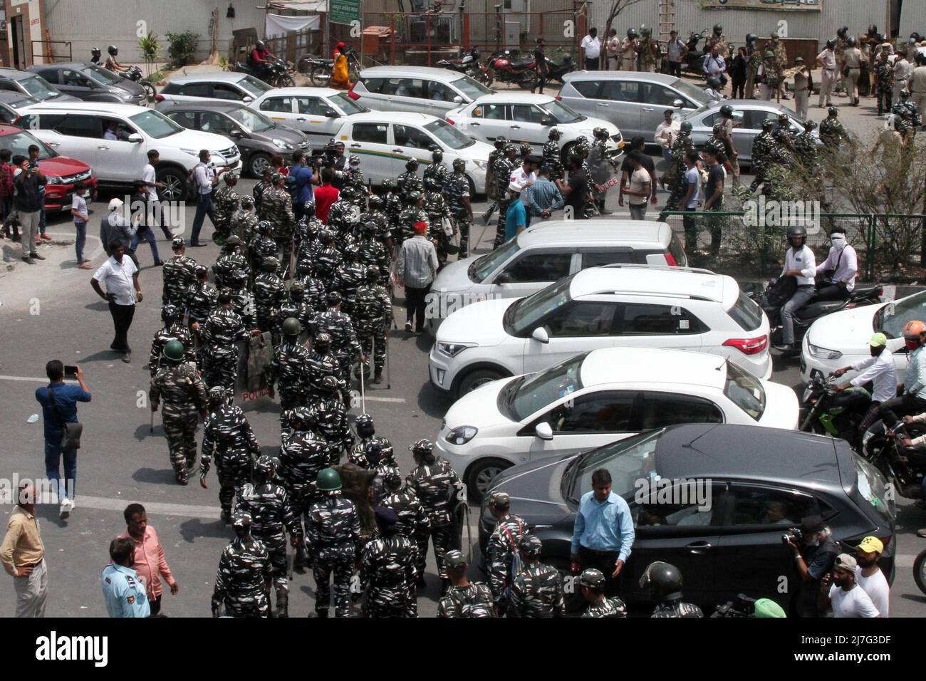 New Delhi, New Delhi, India. 9th May, 2022. Security personnel deployed ...