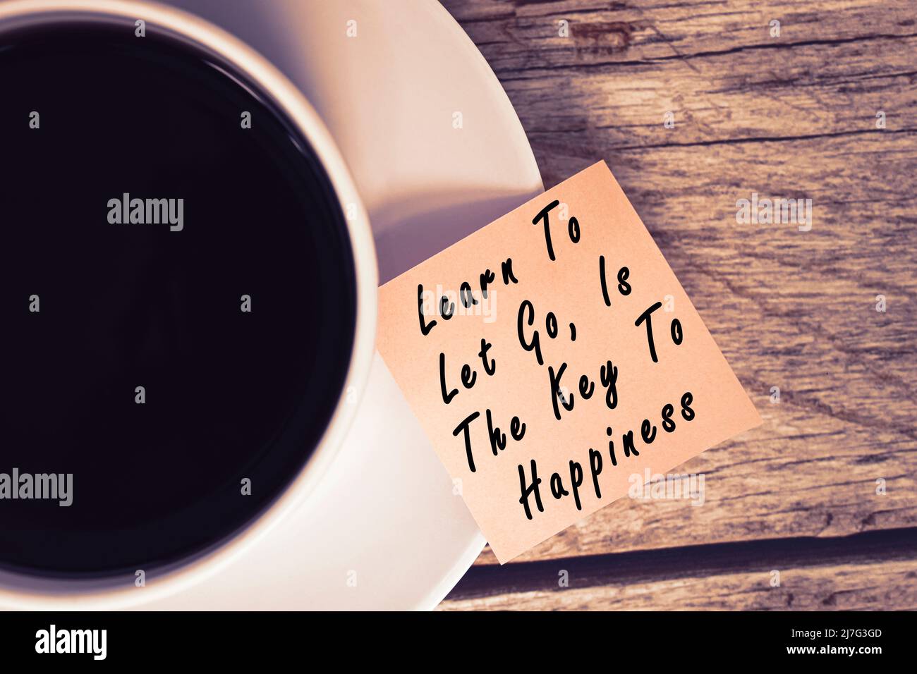 Motivational and inspirational quote on notes with coffee cup Stock ...