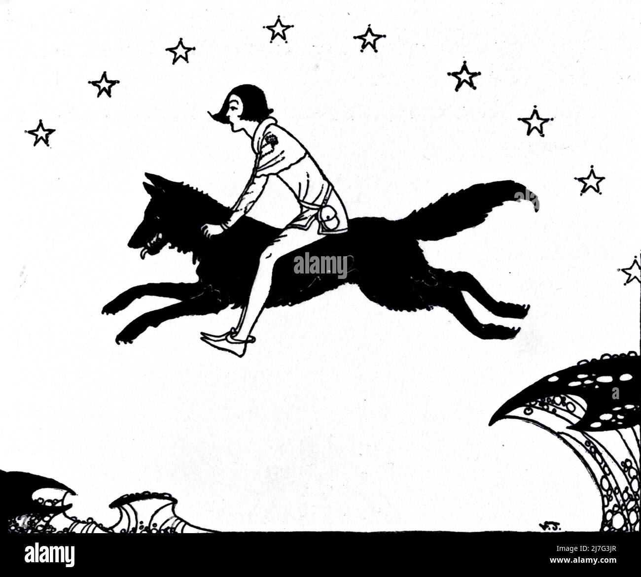 Henry sprang upon the Wolfs back from the story GOOD LITTLE HENRY from ...