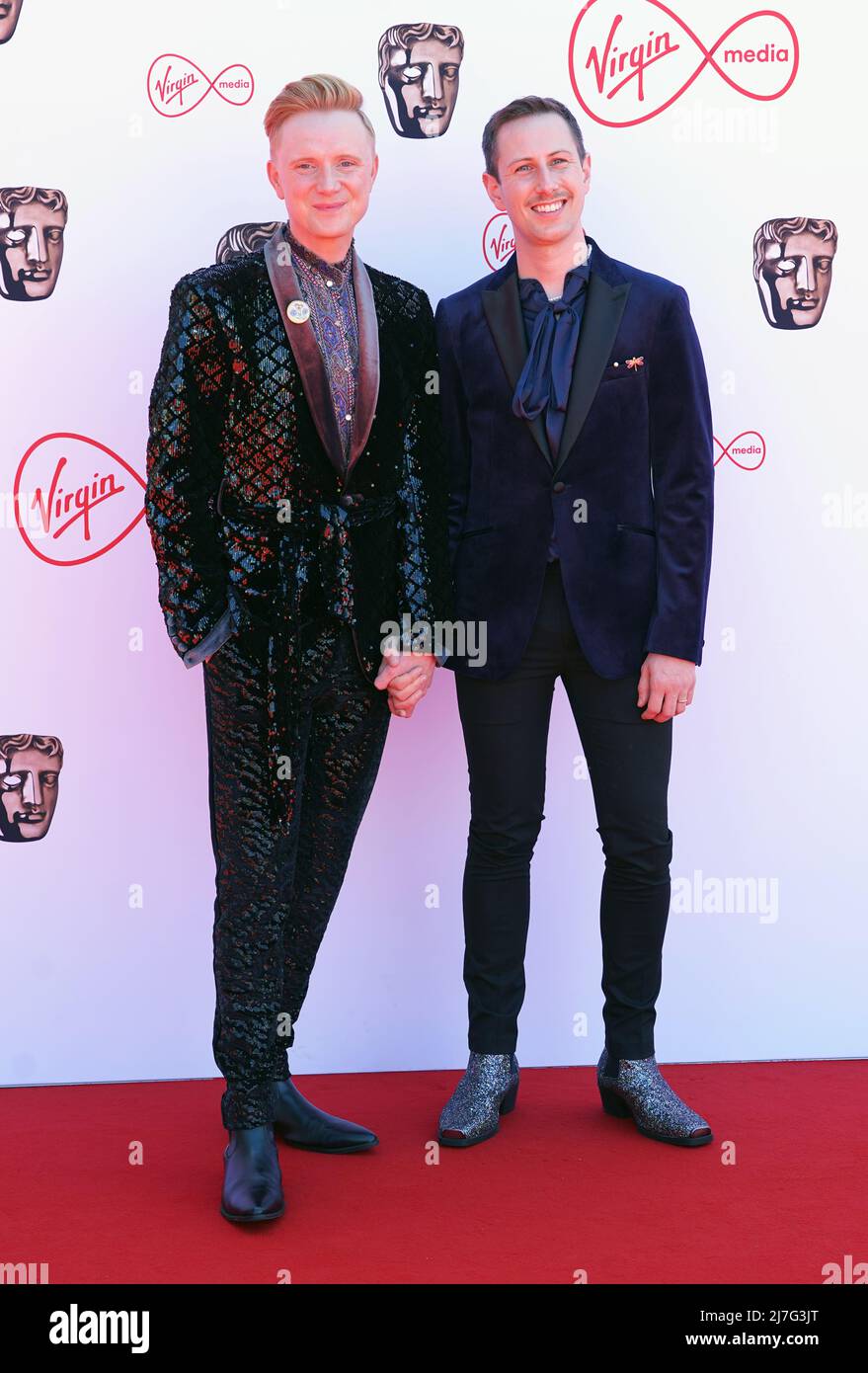 Owain Wyn Evans (left) and Arran Rees attending the Virgin BAFTA TV ...