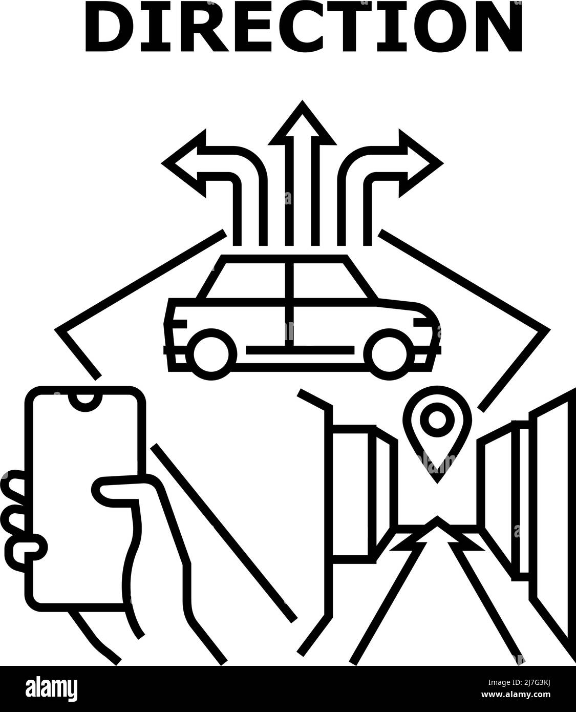 Direction Lead Vector Concept Black Illustration Stock Vector Image ...