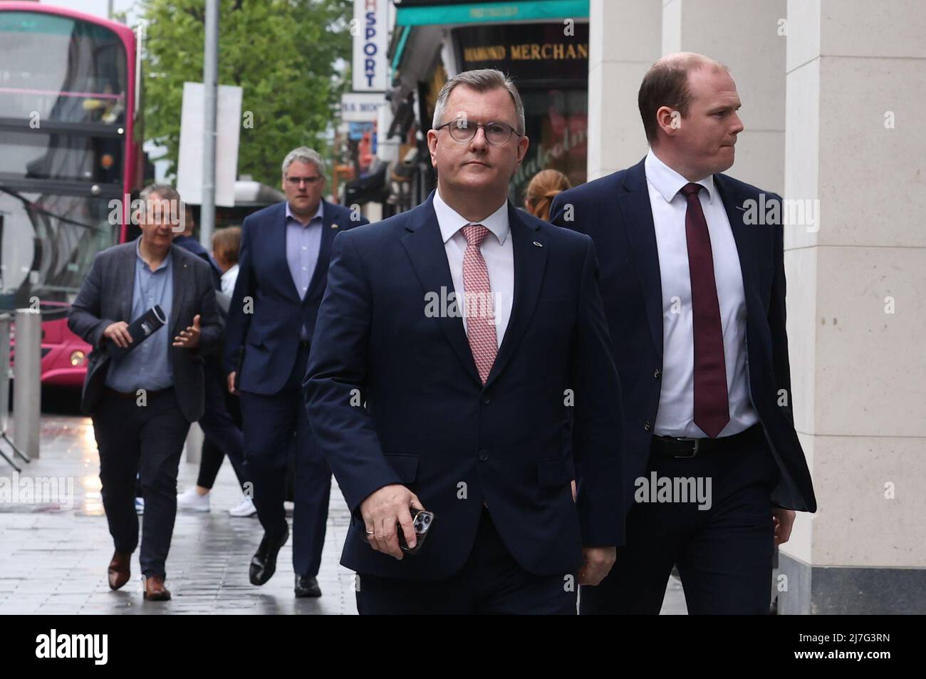 (left to right) DUP's Edwin Poots, Gavin Robinson, Sir Jeffrey Donaldson and Gordon Lyons ...