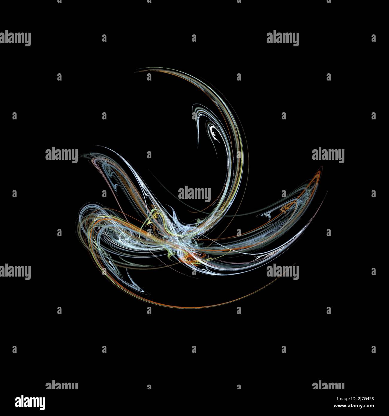 abstract linear blue light graphic element on black background, design ...