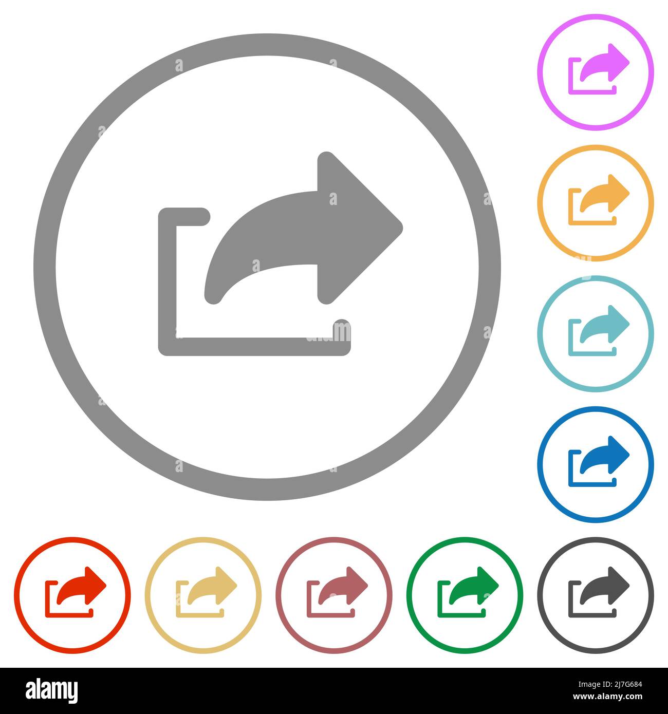 Export symbol solid flat color icons in round outlines on white ...