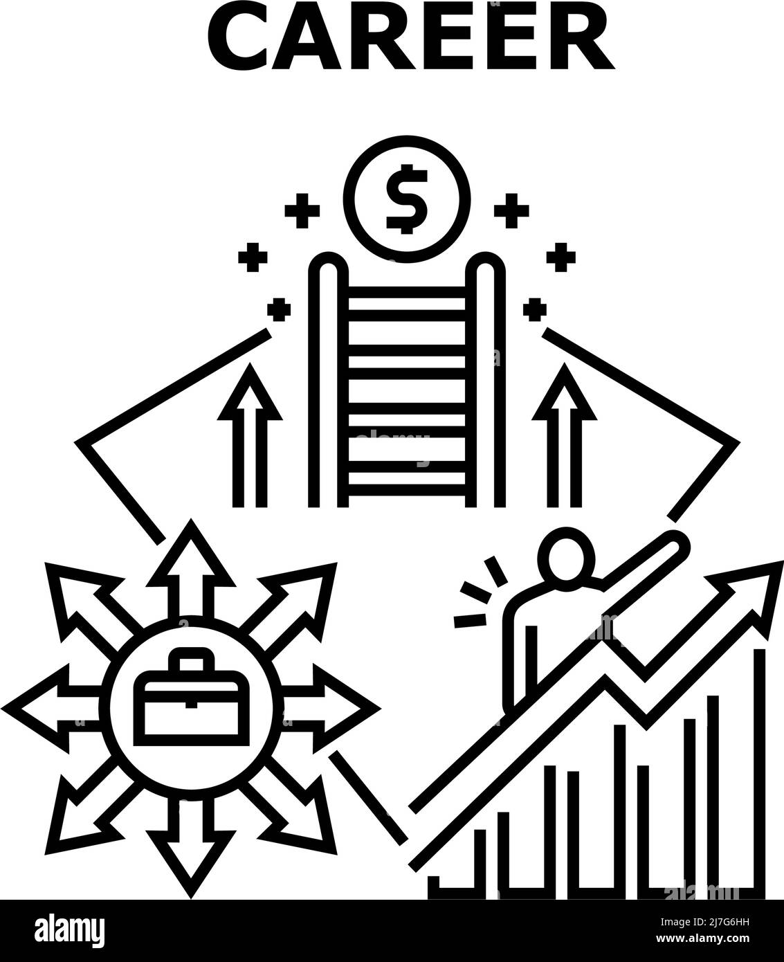 Career Manager Vector Concept Black Illustration Stock Vector Image ...