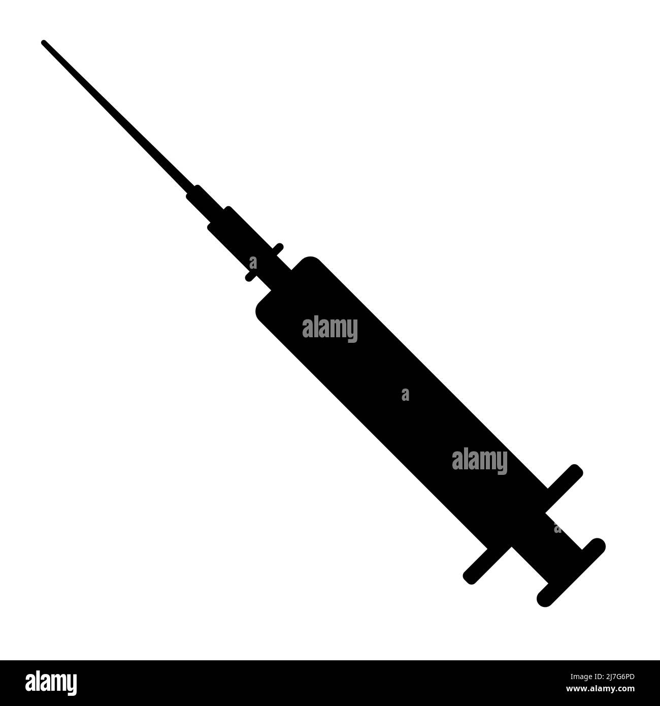 Vector flat syringe silhouette isolated on white background Stock ...