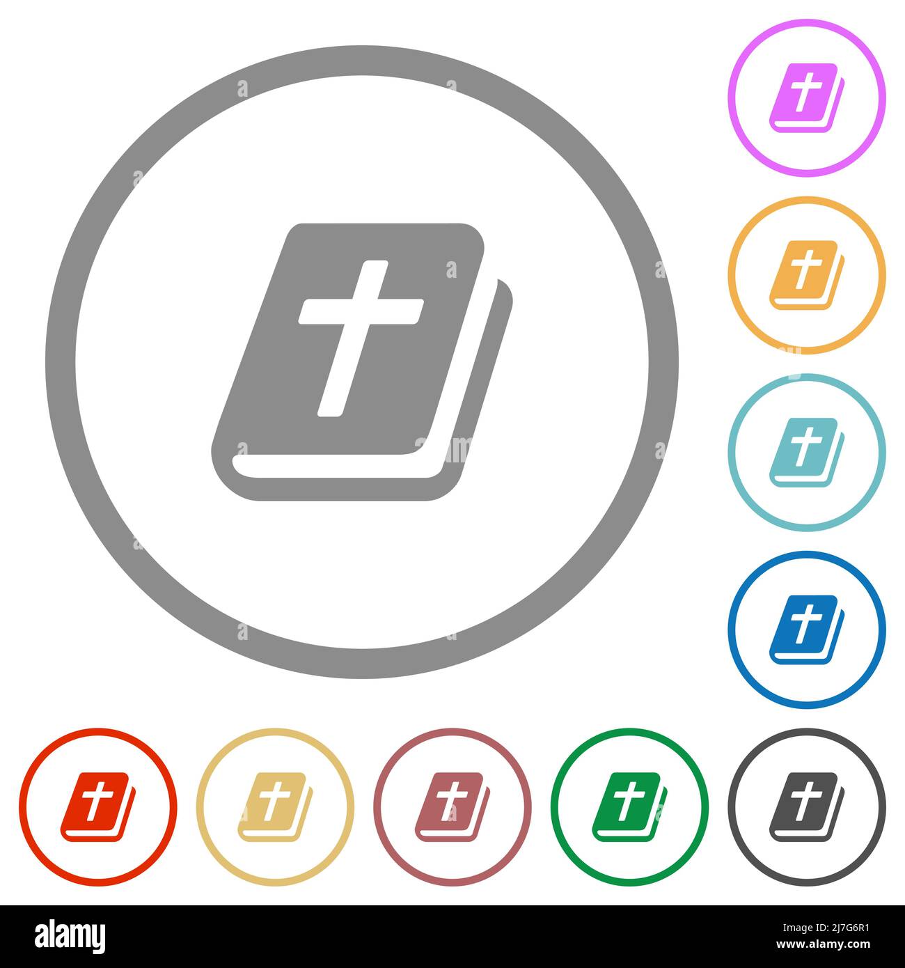 Holy bible flat color icons in round outlines on white background Stock ...
