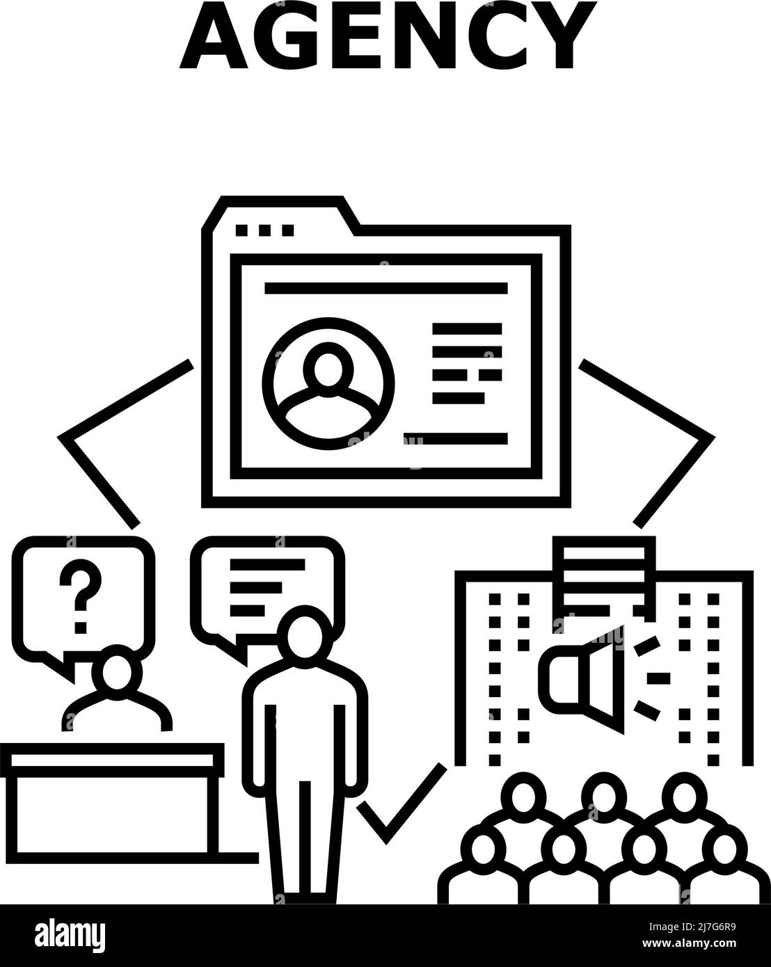 Agency Recruitment Vector Concept Illustration Stock Vector Image & Art ...