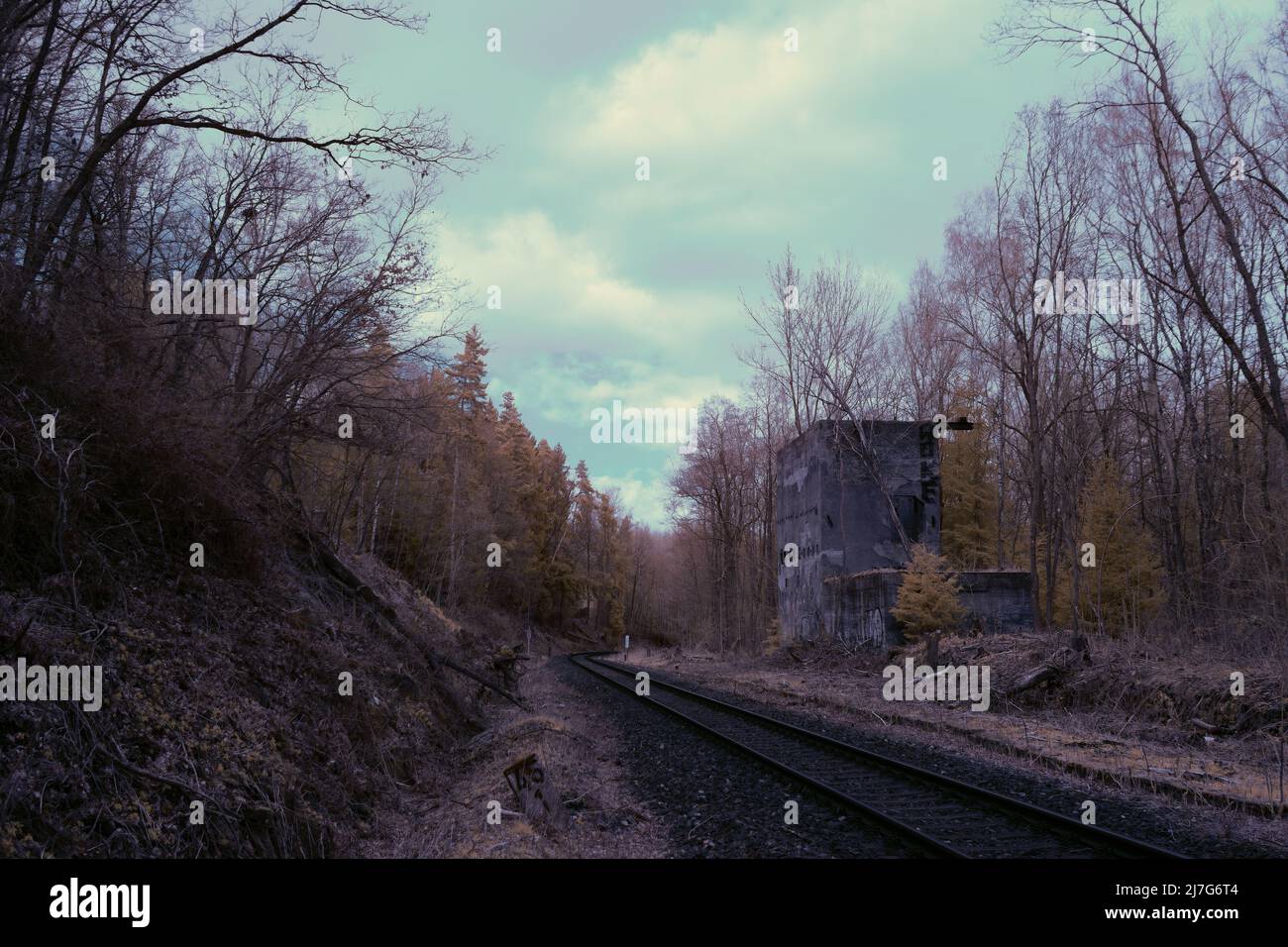 infrared photography - ir photo of landscape under sky with clouds ...